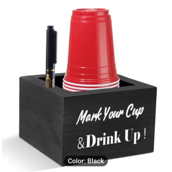 unbranded | Party Supplies | New Black Wood Part Cup Holder Solo Cup ...